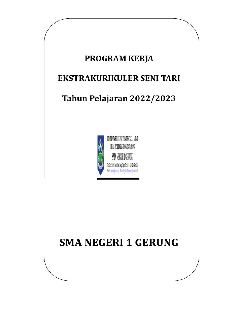 Program Kerja Tari 2022-2023 | PDF