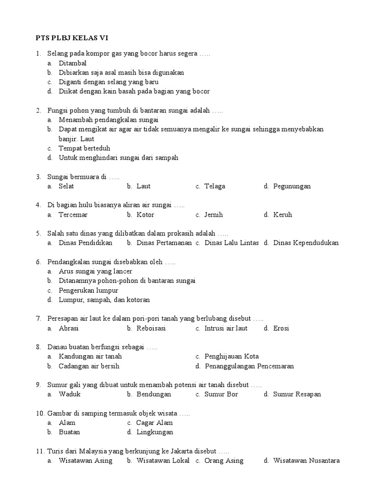Pts PLBJ Kelas Vi | PDF | Perjalanan