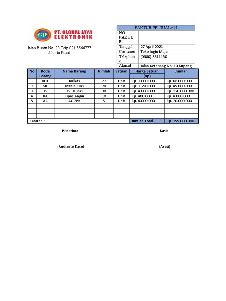 Faktur Penjualan | PDF