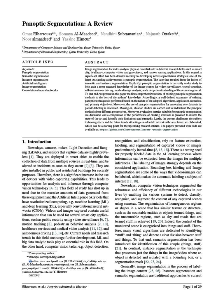 Panoptic Segmentation | PDF | Image Segmentation | Computer Vision