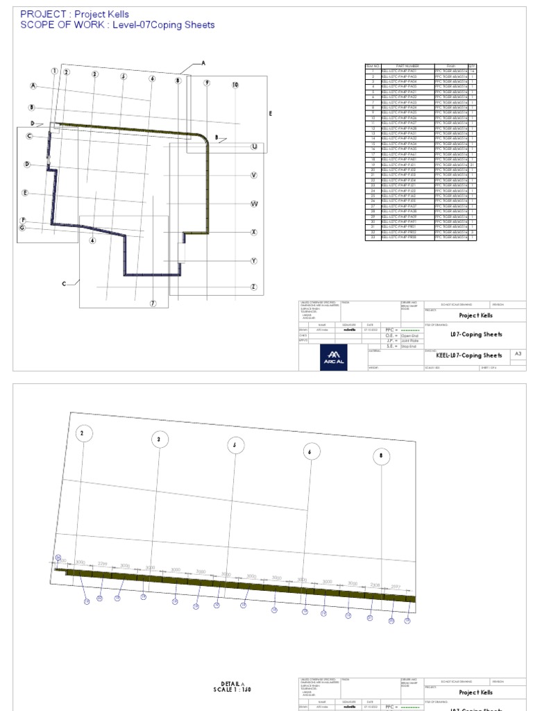 Project Kells Level-07 Coping Sheets Parts List | PDF | Industrial ...