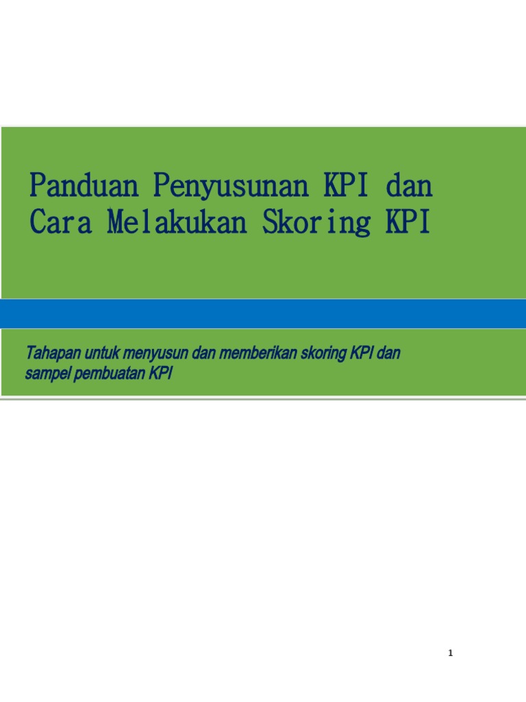 Panduan Penyusunan dan Skoring KPI | PDF | Pengelolaan Keuangan & Uang