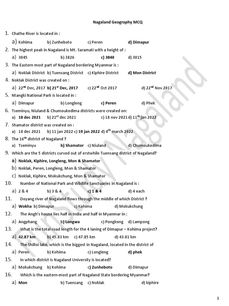Geography MCQ | PDF