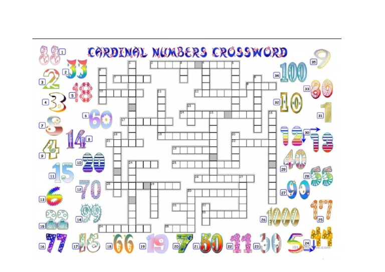 Crossword Number 1-100 | PDF