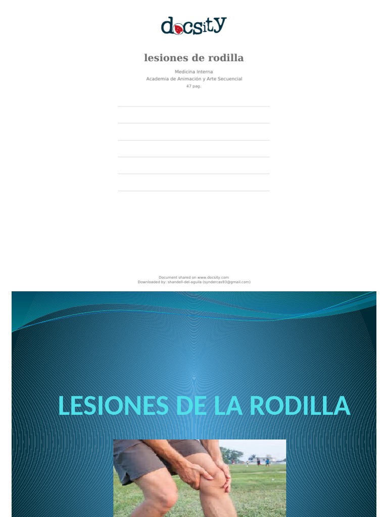 Tipos de Lesiones de Rodilla | PDF | Rodilla | Anatomía del miembro ...