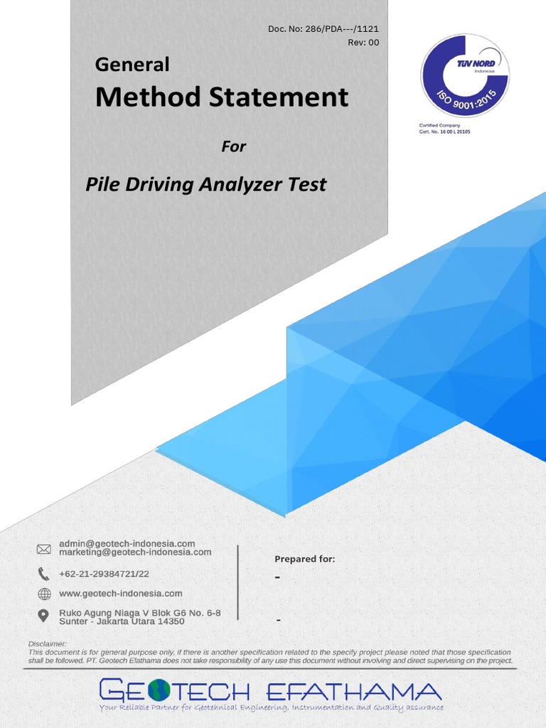 Metode Kerja Umum PDA Test - 2021 | PDF | Deep Foundation | Civil ...