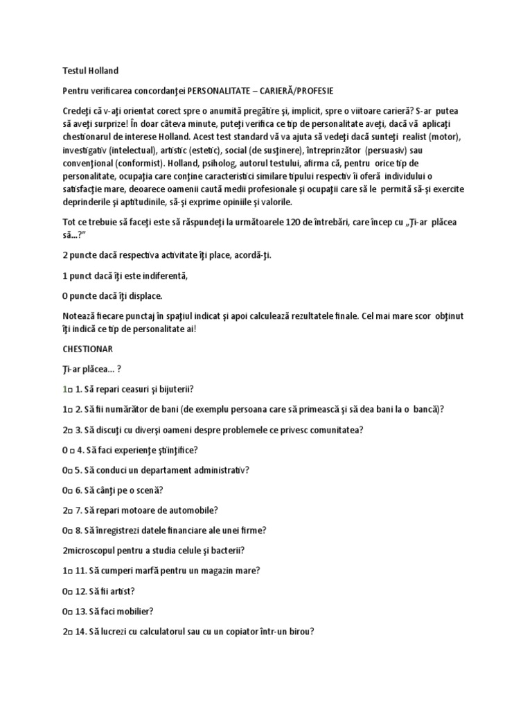 Test Holland | PDF
