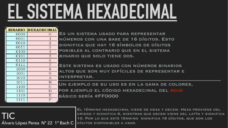 Sistema Hexadecimal | PDF