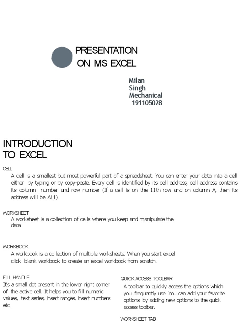 Advanced Excel Presentation | PDF | Microsoft Excel | Computing