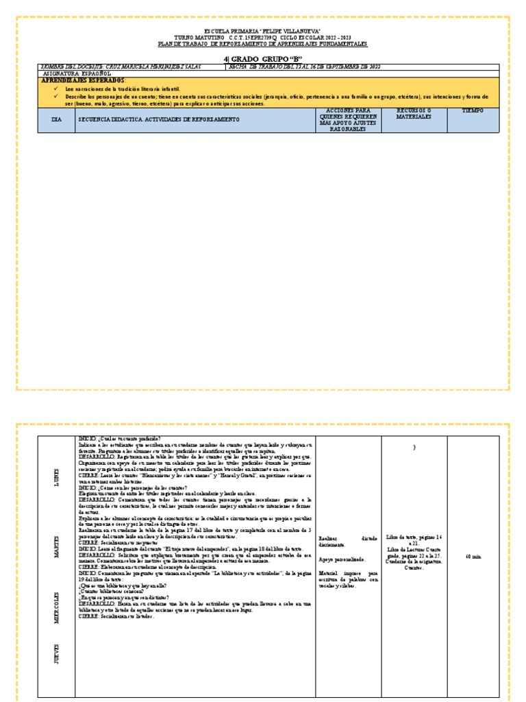 Semana 3 Planificacion Cuarto Grado | PDF | Evaluación | México