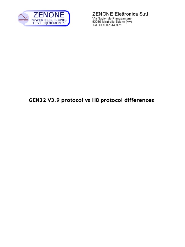GEN32 Protocol V3.9 Vs H8 Protocol Differences V1.0 | PDF