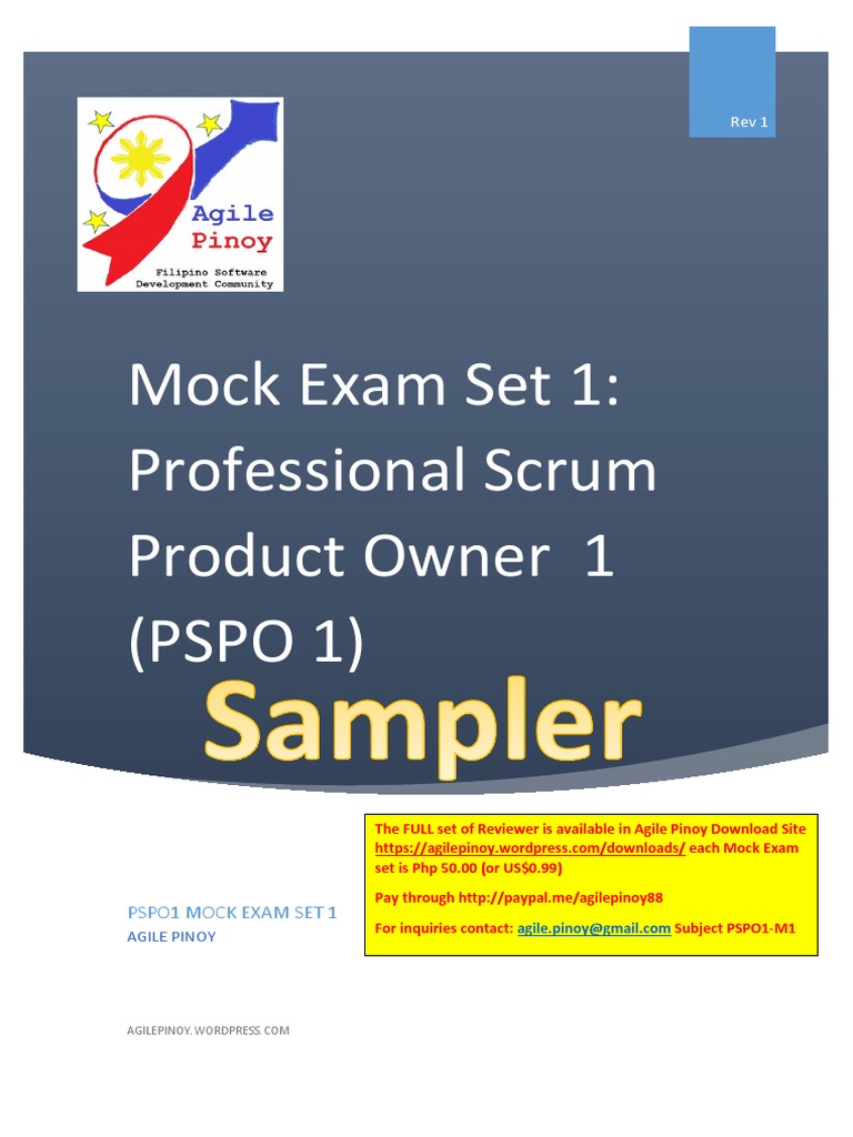 Pspo1 Mockexamsset1-Sampler1 | PDF | Scrum (Software Development) | Systems Engineering