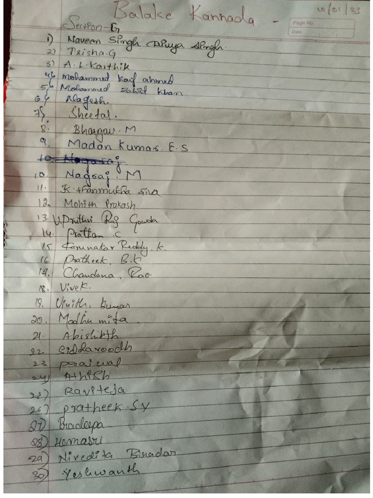 Kannada (Balake and Samskruthika) .Sec G | PDF