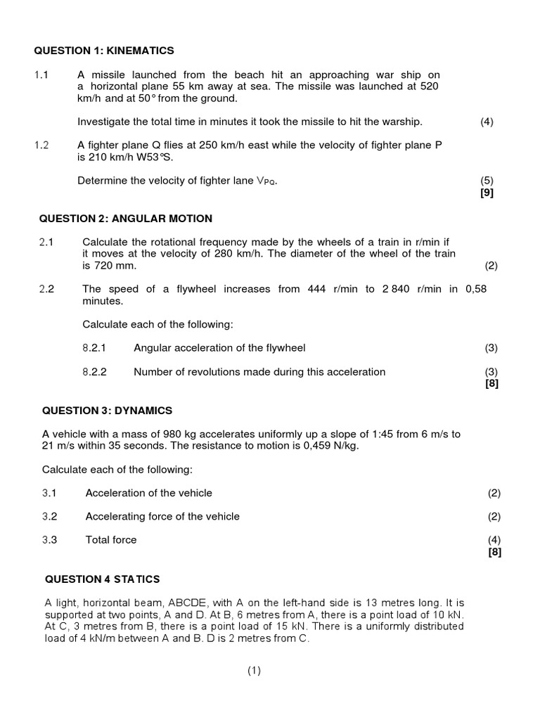 SCIENCE N4 Tutorial | PDF | Velocity | Motion (Physics)