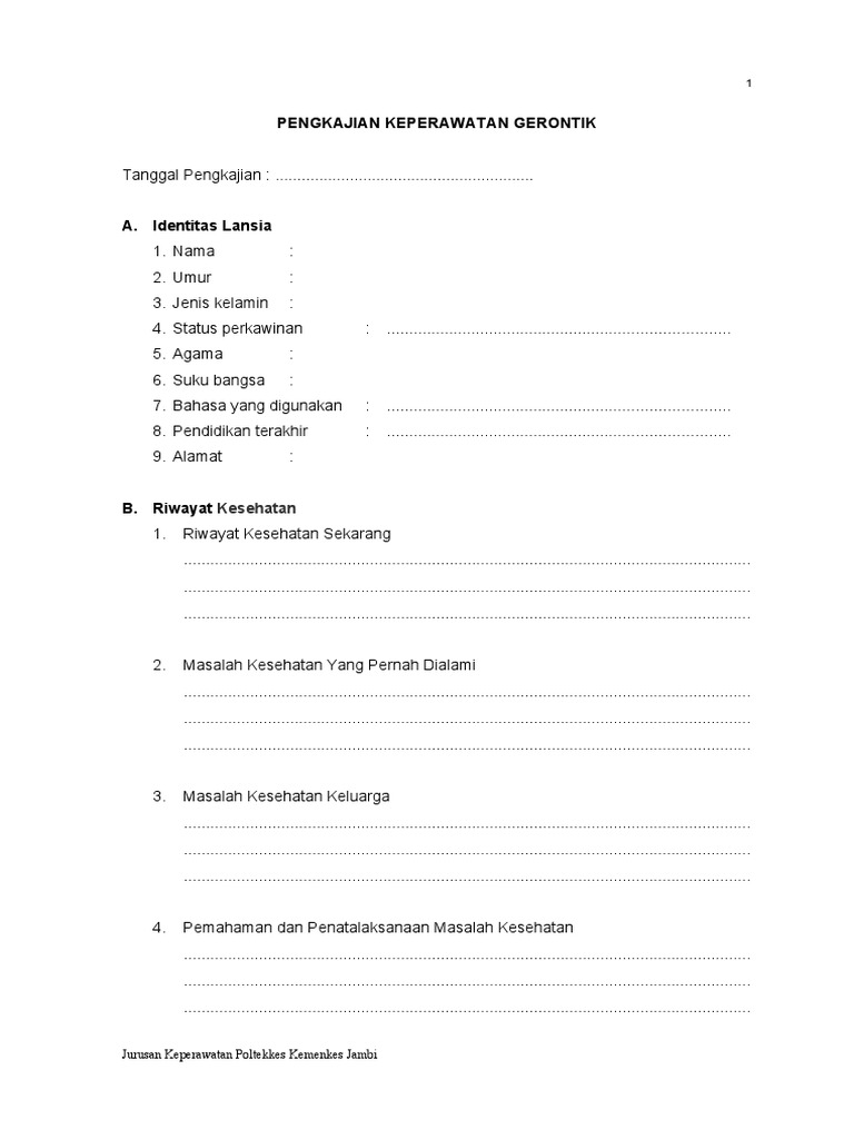 Format Gerontik | PDF