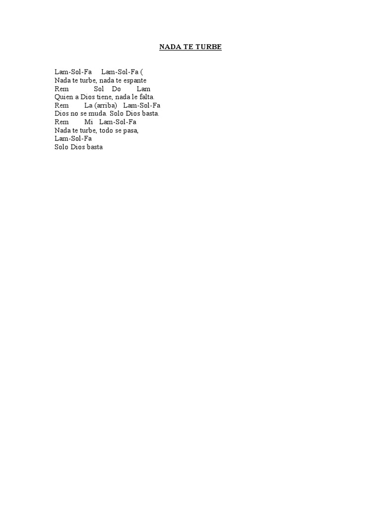 Nada Te Turbe | PDF