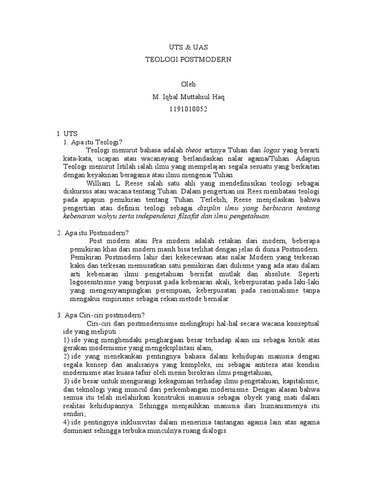 Teo. Postmodern | PDF