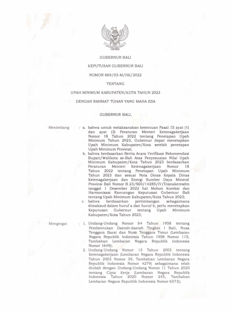 SK UMK Bali 2023 (Done Submit) | PDF