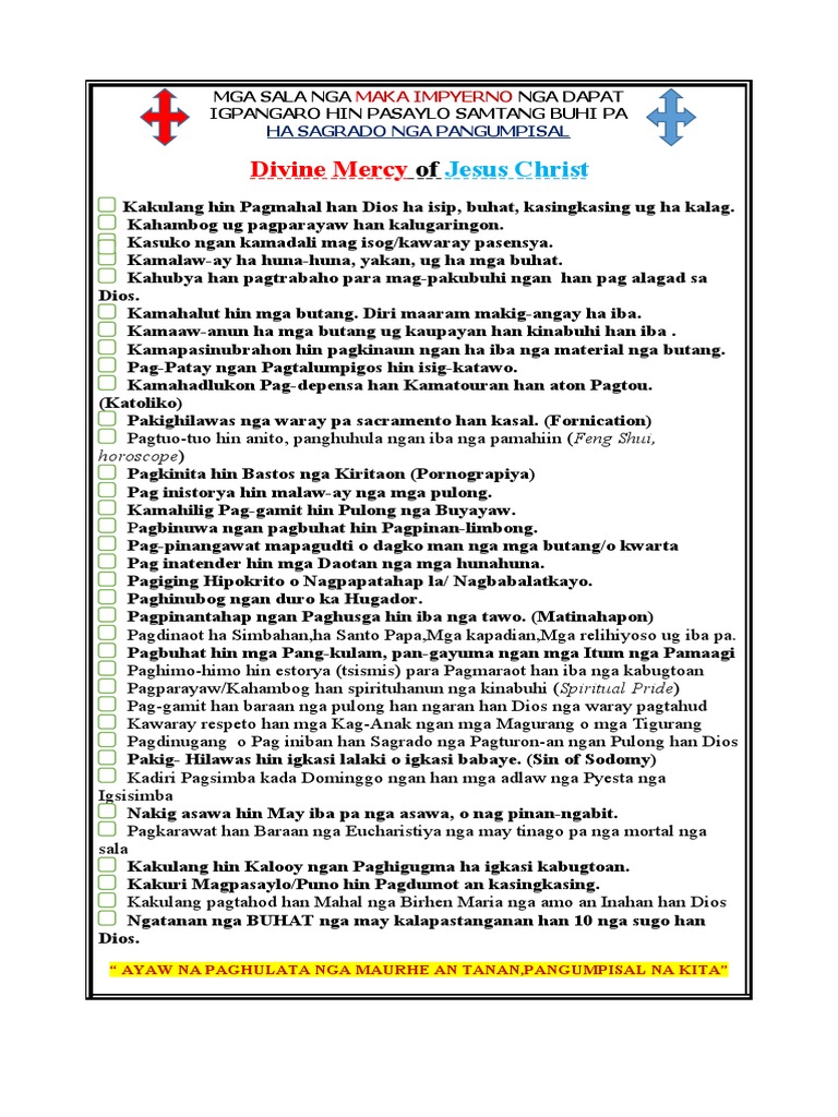 MGA SALA NGA MAKA IMPYERNO NGA DAPAT e KOMPISAL | PDF