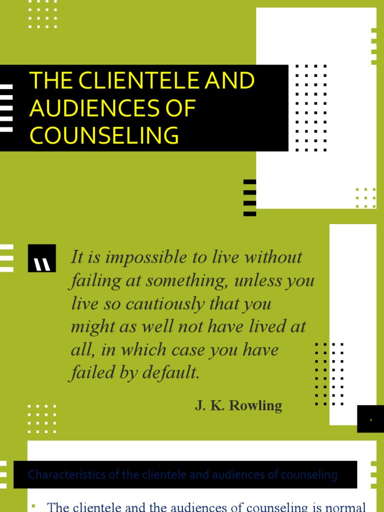 The Settings, Processes, Methods, and Tools in Counseling | PDF ...