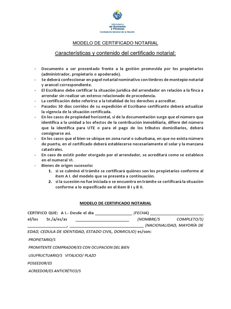 Modelo de Certificado Notarial V 3-1 Ultima | PDF | Justicia | Crimen y ...