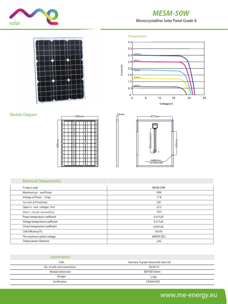 50w Mono Datasheet | PDF