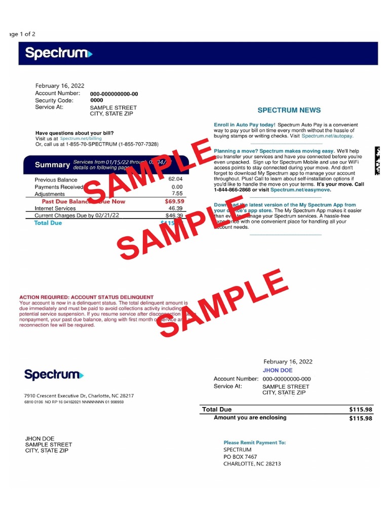 Spectrum Bill Sample | PDF