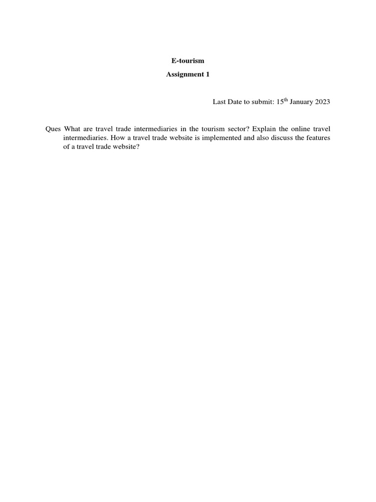 Assignment 1 E-Tourism | PDF