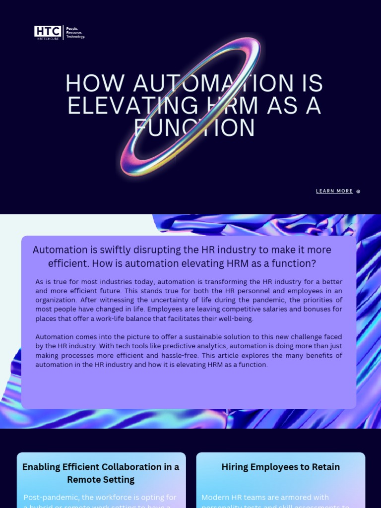How Automation Is Elevating HRM As A Function | PDF