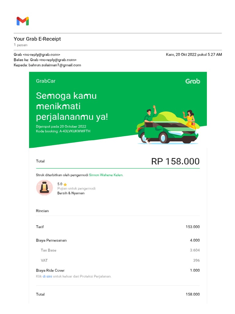 Gmail - Your Grab E-Receipt | PDF