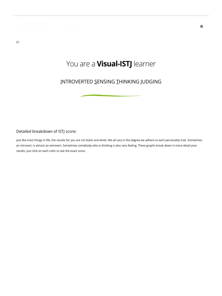 I Am A Visual-ISTJ Learner - Language Learning Style Quiz - Live Lingua ...