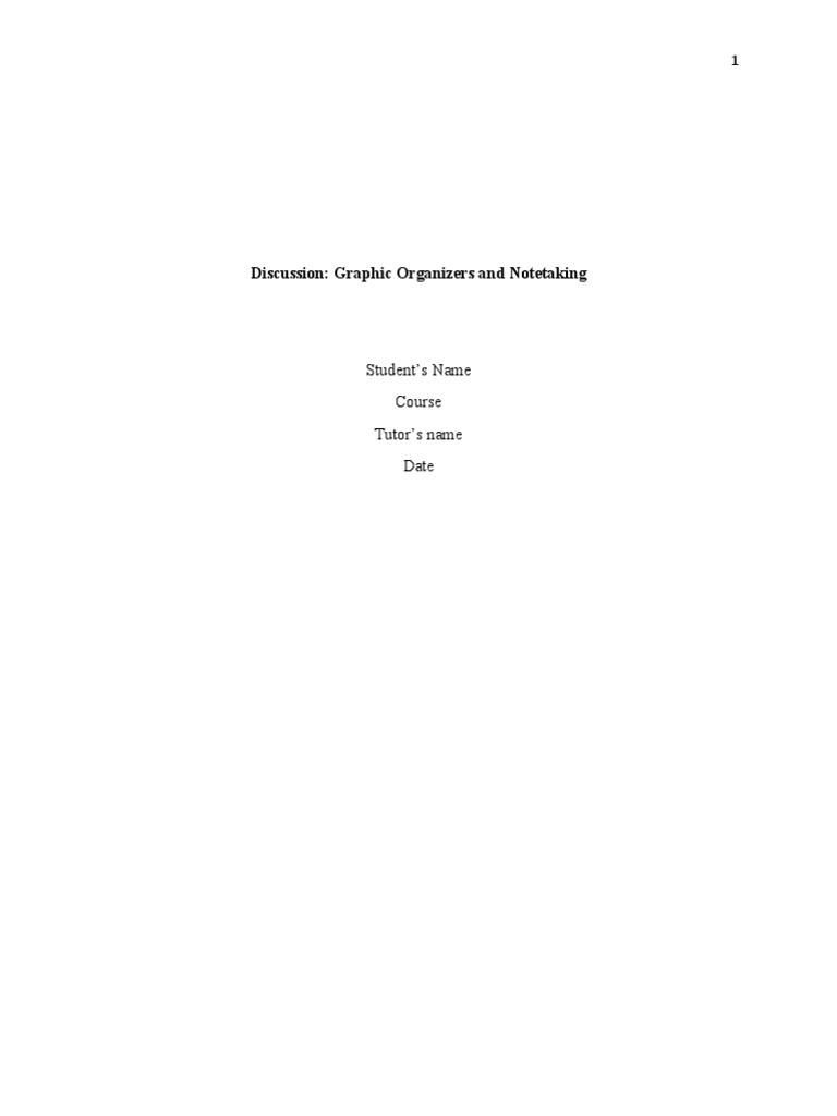 Discussion Graphic Organizers & Notetaking | PDF | Learning | Education ...