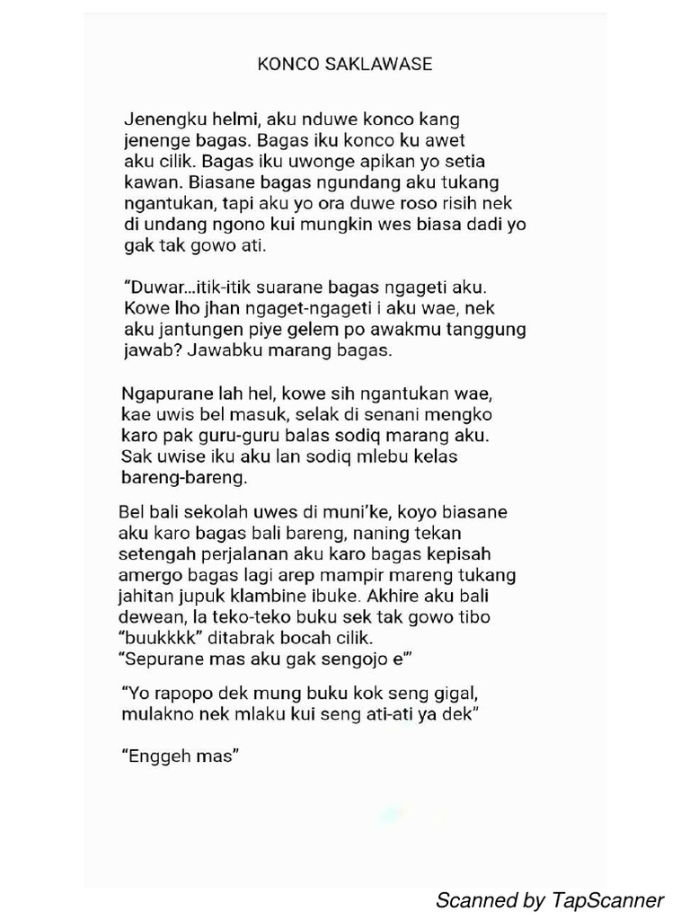 Cerkak Konco Saklawase | PDF