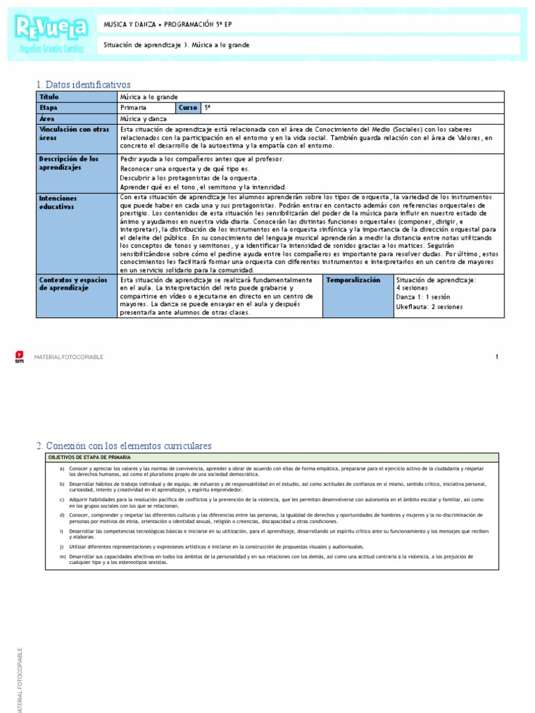 5EP Pa Sa03 MUSICA 5EP Extendida | PDF | Aprendizaje | Evaluación