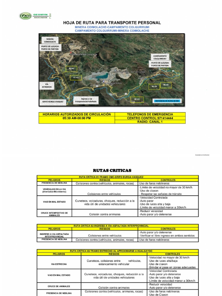 Hoja de Ruta para Transporte Personal | PDF