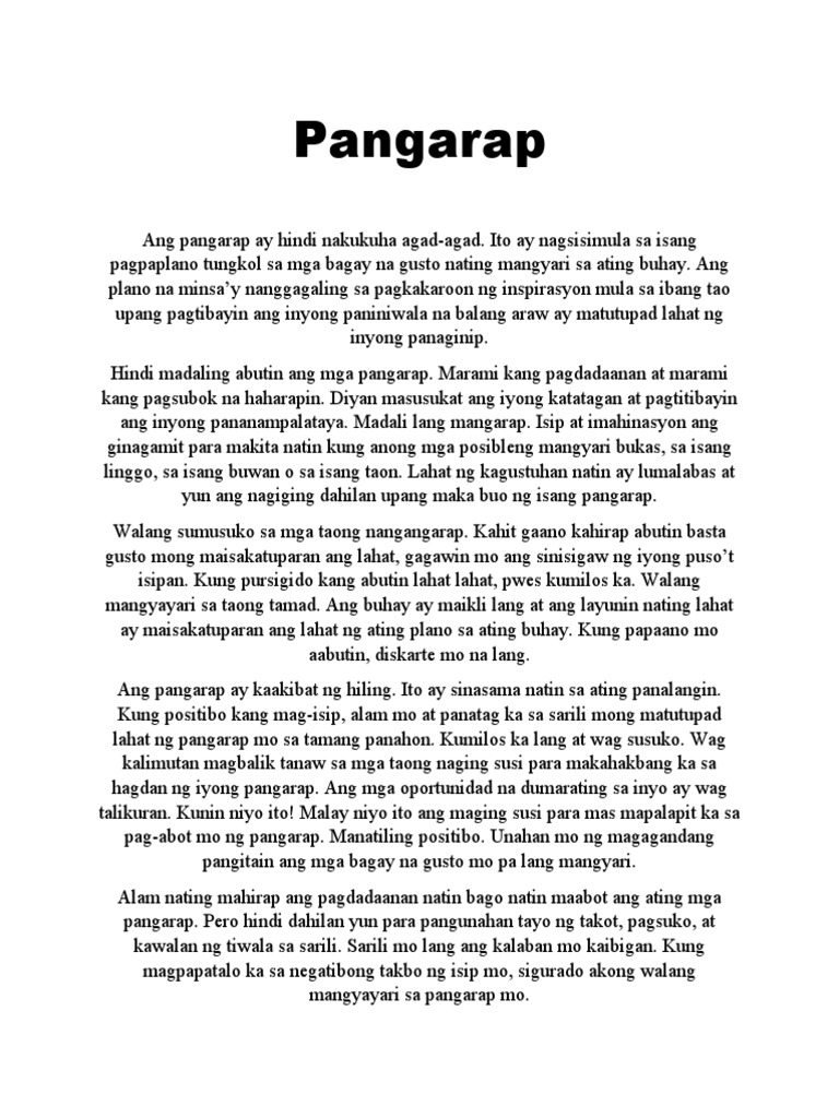 Pangarap | PDF