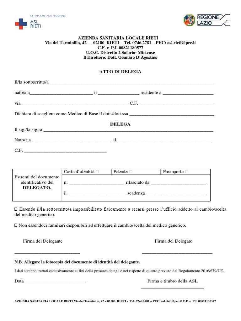 F. 12 Atto Di Delega | PDF