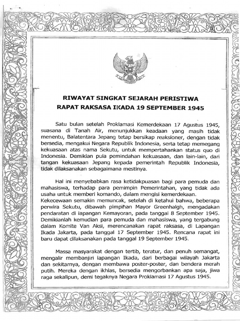 Rapat Raksasa Ikada 19 September 1945 | PDF