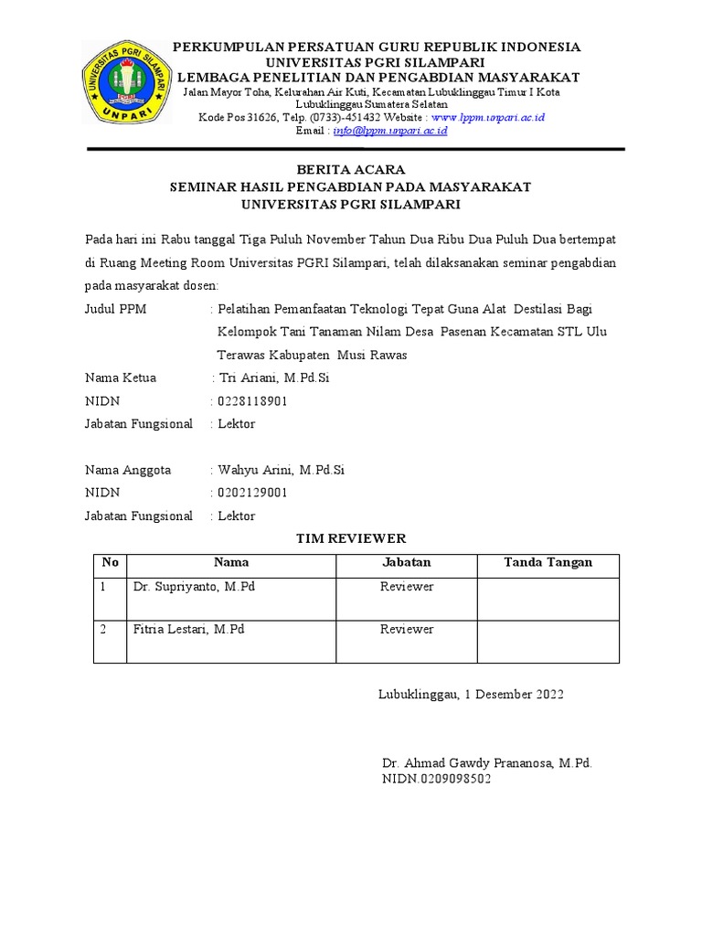 Contoh Form Berita Acara | PDF