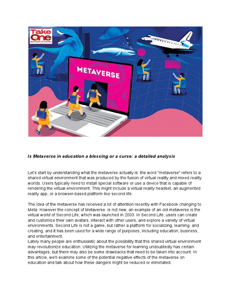What Effect Will The Metaverse Have On Education-Good or Evil | PDF ...