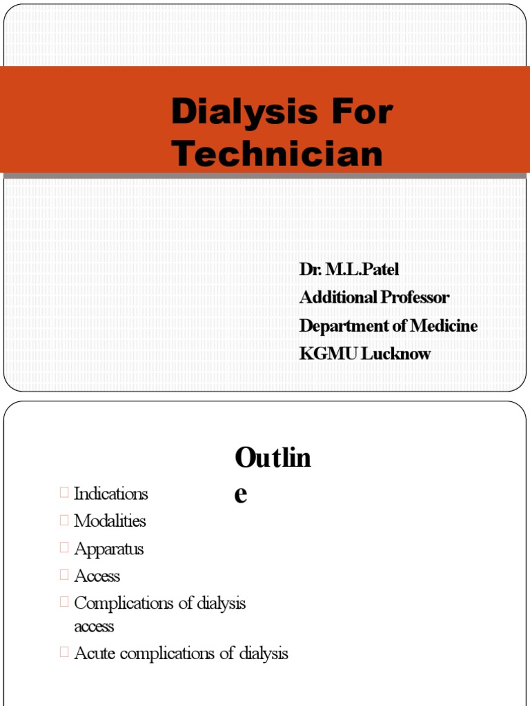 Dialysis Indications and Modalities Guide | PDF | Hemodialysis ...