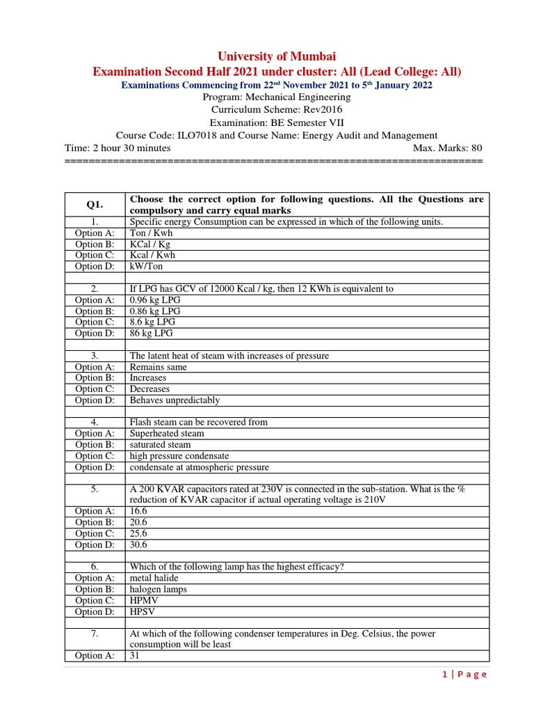 University of Mumbai Examination Second Half 2021 Under Cluster: All ...