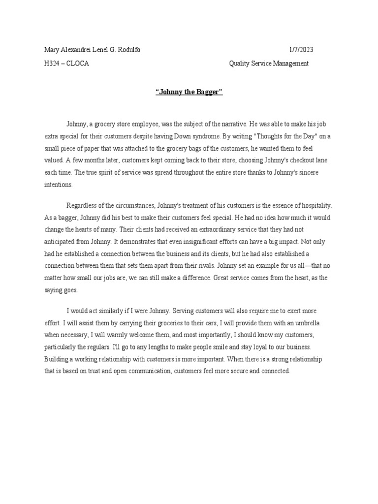 Johnny The Bagger | PDF