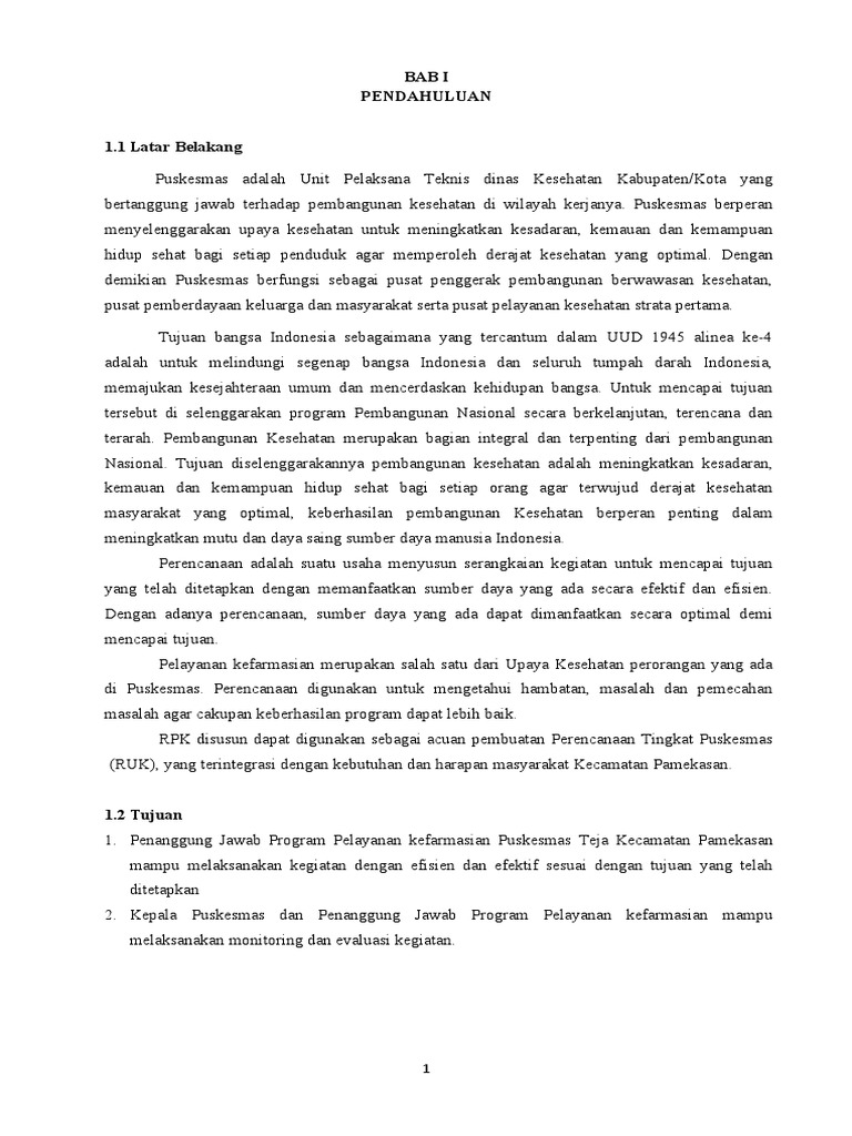 RUK UKP Kefarmasian Puskesmas Kowel | PDF | Kesehatan Holistik