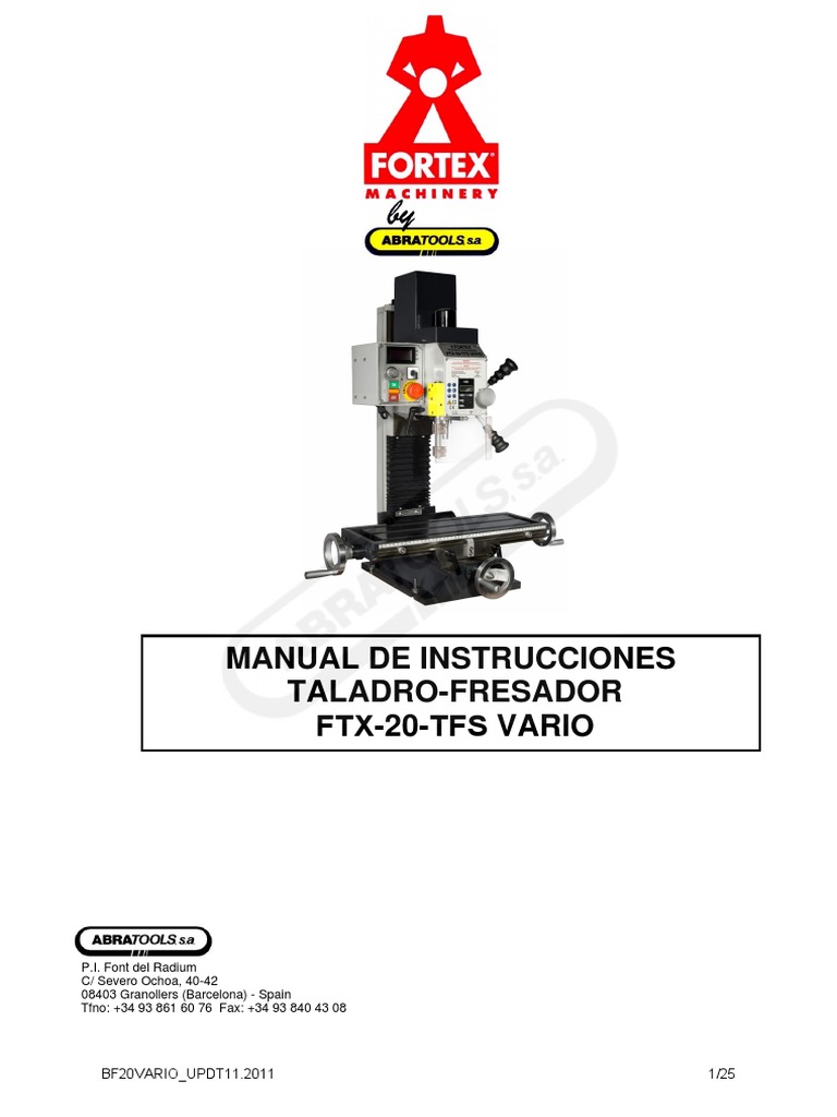 Taladro Fresador FTX 20 Tfs Vario | PDF | Perforar | Tornillo