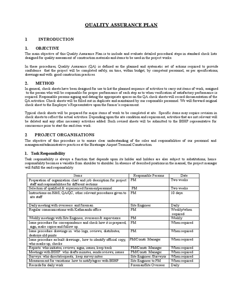 QAP Plan For Biratnagar Airport | PDF | Concrete | Quality Assurance