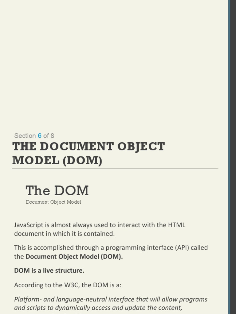 07DOM and JS Events | PDF | Document Object Model | Information Age
