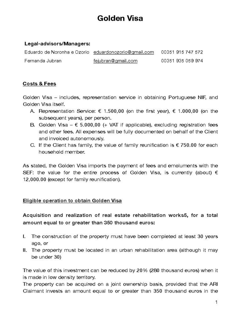 Golden Visa | PDF | Real Property | Property