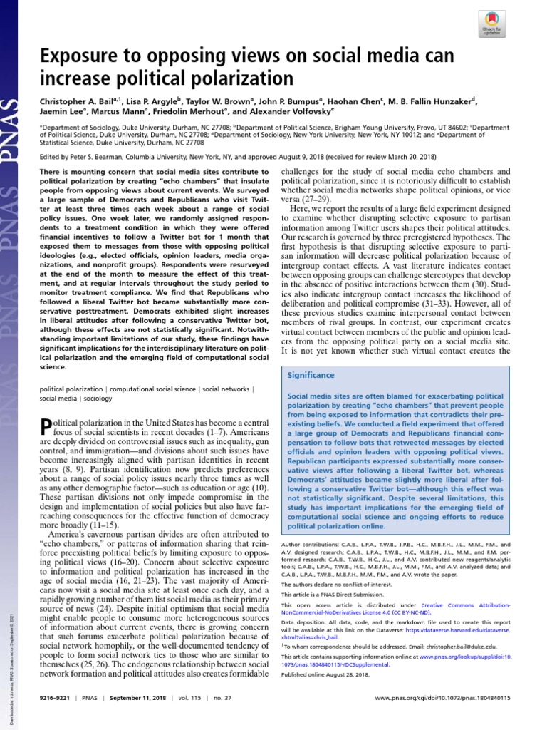 Exposure to opposing views on social media linked to increased ...