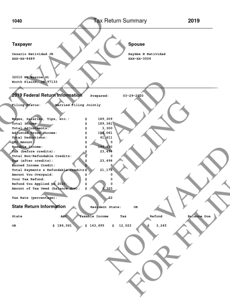 Tax Return 2019 | PDF | Health Savings Account | Tax Refund